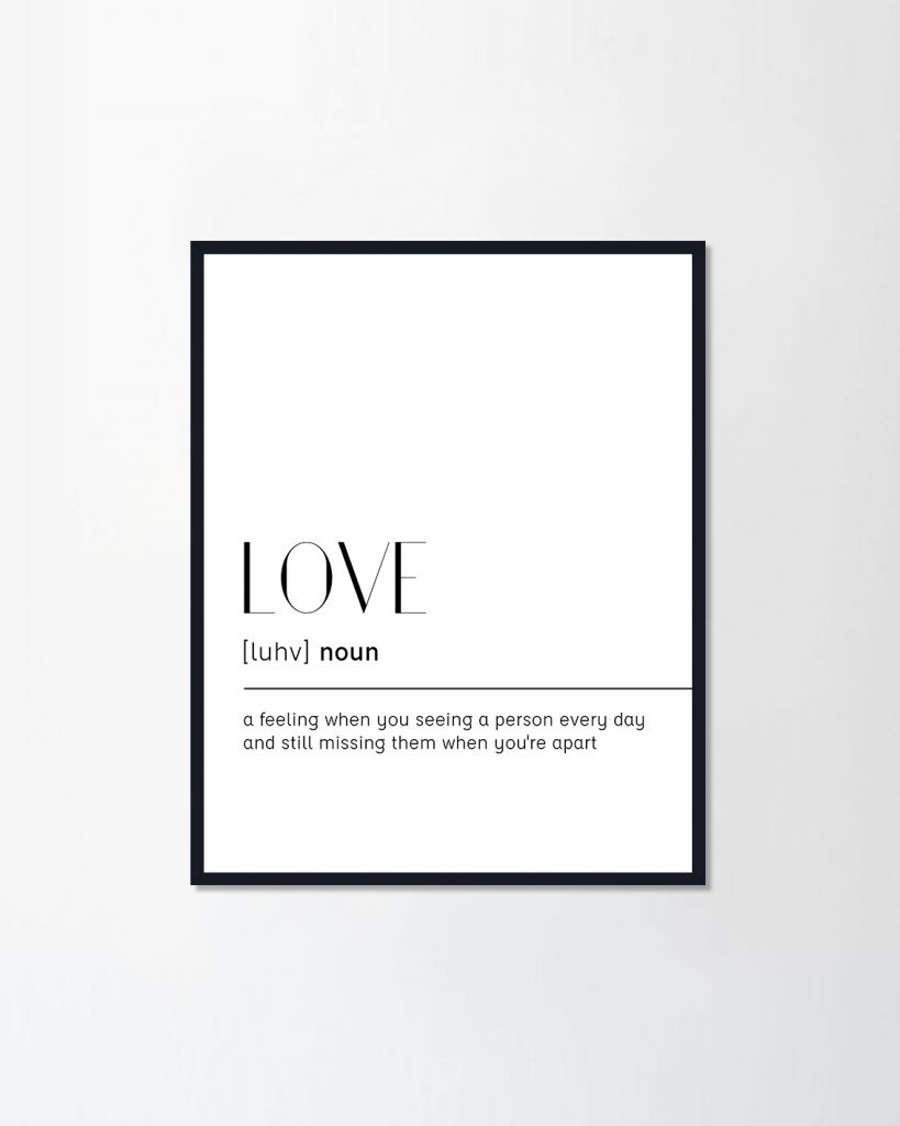 รูปภาพพร้อมกรอบแขวนผนัง Love definition - PENNELLO