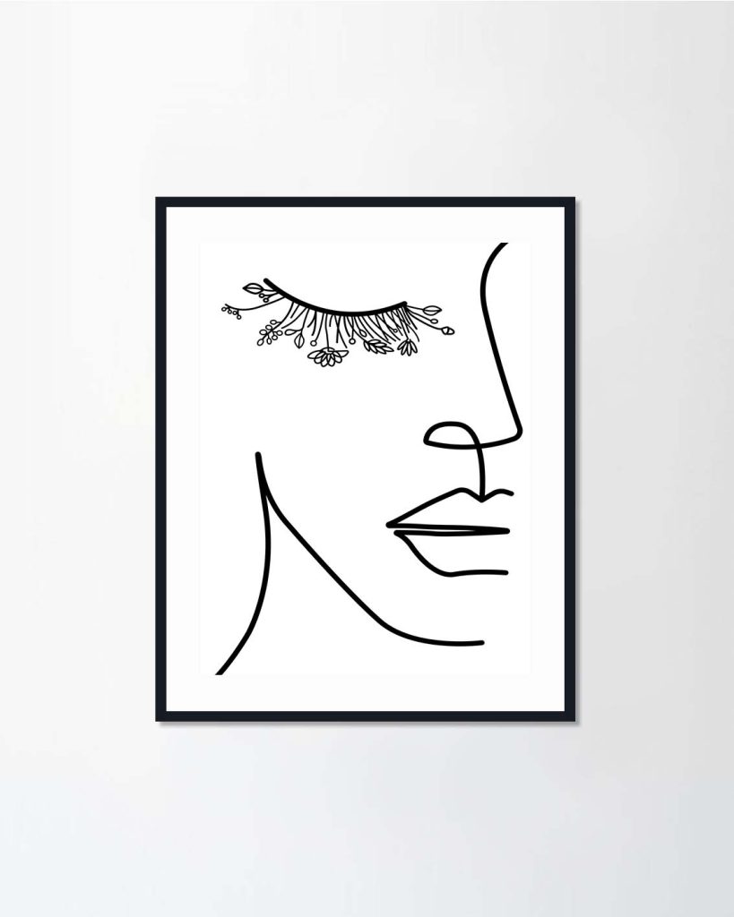 รูปภาพพร้อมกรอบแขวนผนัง Art of half face - PENNELLO