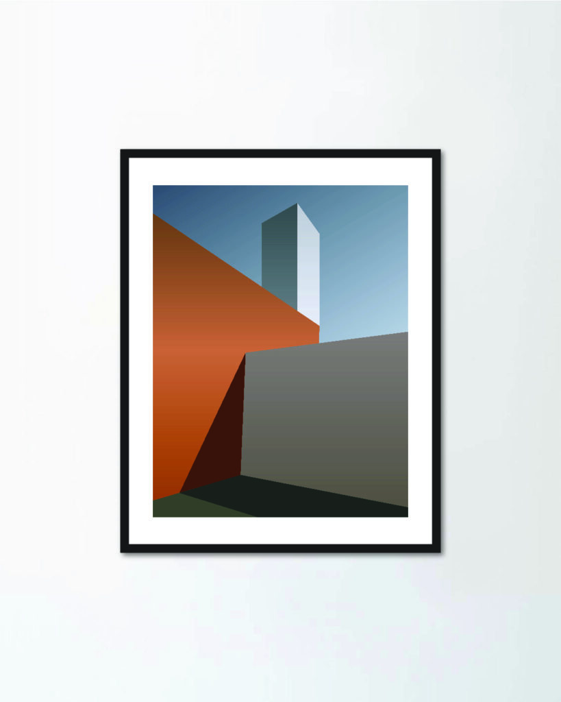 รูปภาพพร้อมกรอบแขวนผนัง Minimal design roof - PENNELLO